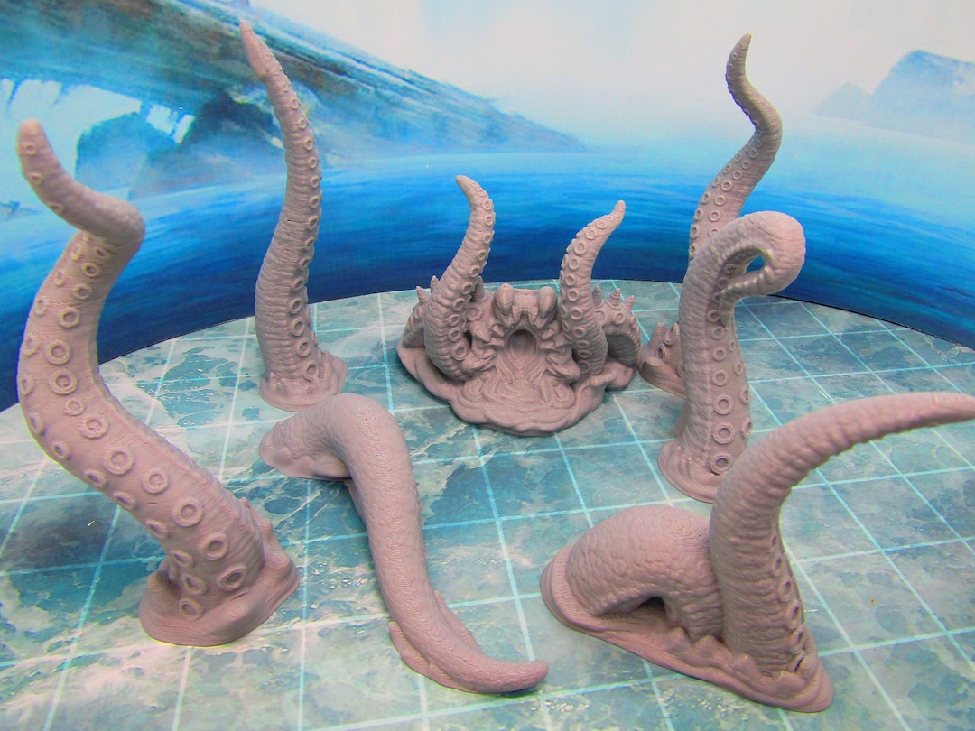 Breaching Attacking Kraken Sea Monster Mini Miniature Figure D Printed ...