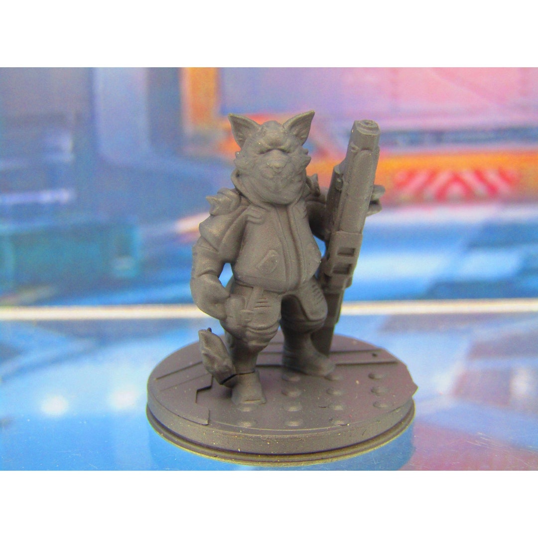 Alien Rat / Raccoon Space Fighter Mini Miniature Figure 3D Printed ...