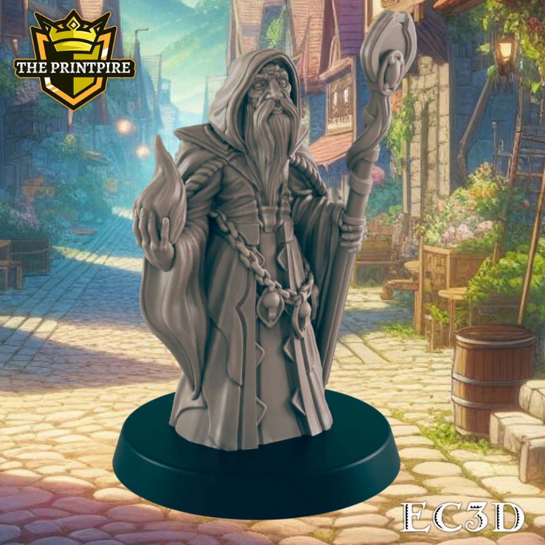 Retired Sorcerer Mini Elderly Old Wizard Dungeons and Dragons NPC ...
