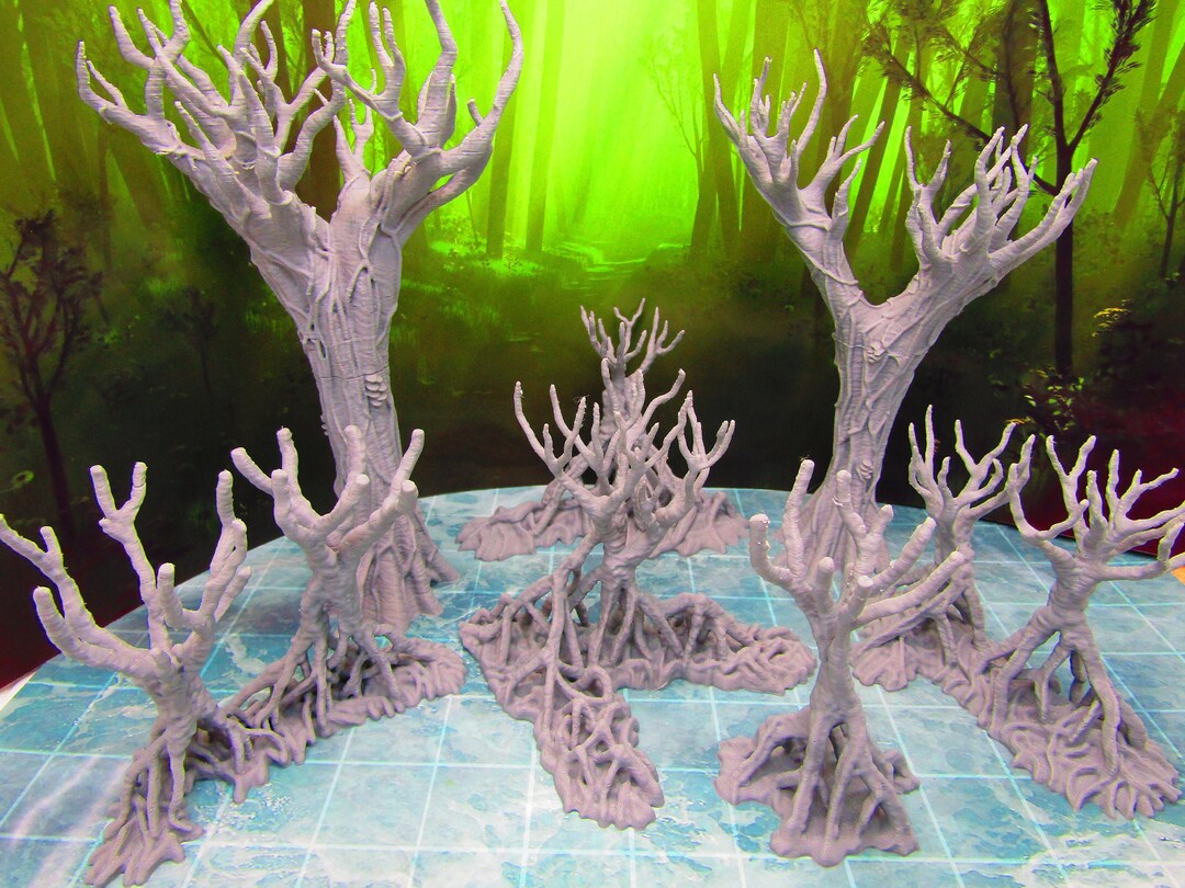 7pc Jungle / Swamp Trees Forest Set Scatter Terrain Scenery 3D Printed ...