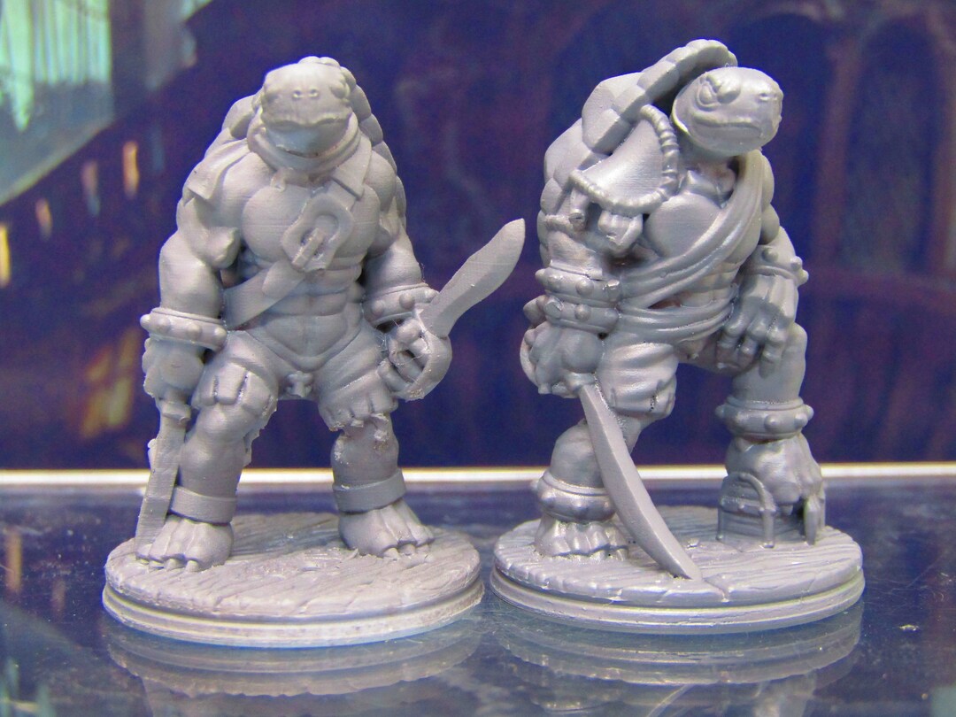 Tortle Pirate Pair Mini Miniature Figure 3D Printed Model 28/32mm Scale ...