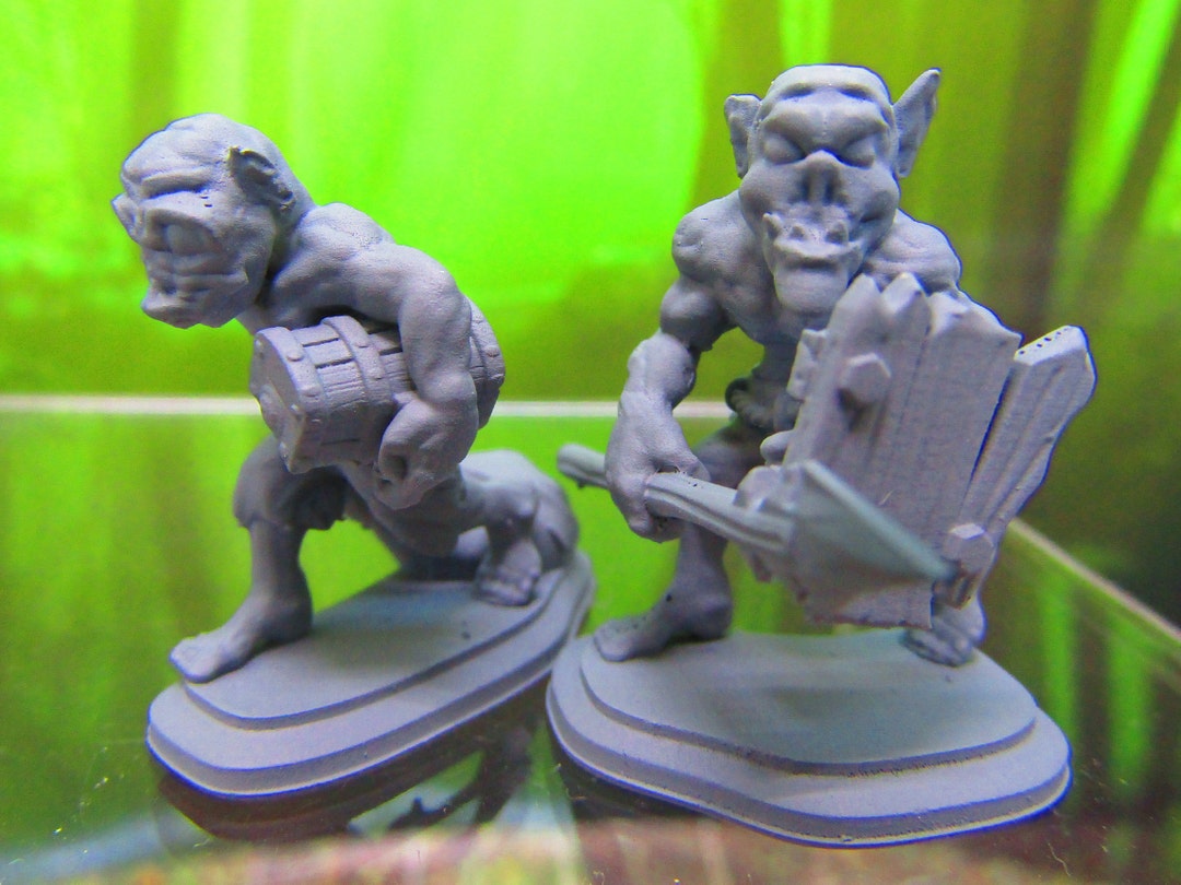 Pair of Goblin Mob Looters Monsters Mini Miniature 3D Printed Model 28 ...