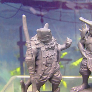 3pc Sharkman Pirate Wartribe Party Mini Miniature Figure 3D Printed ...