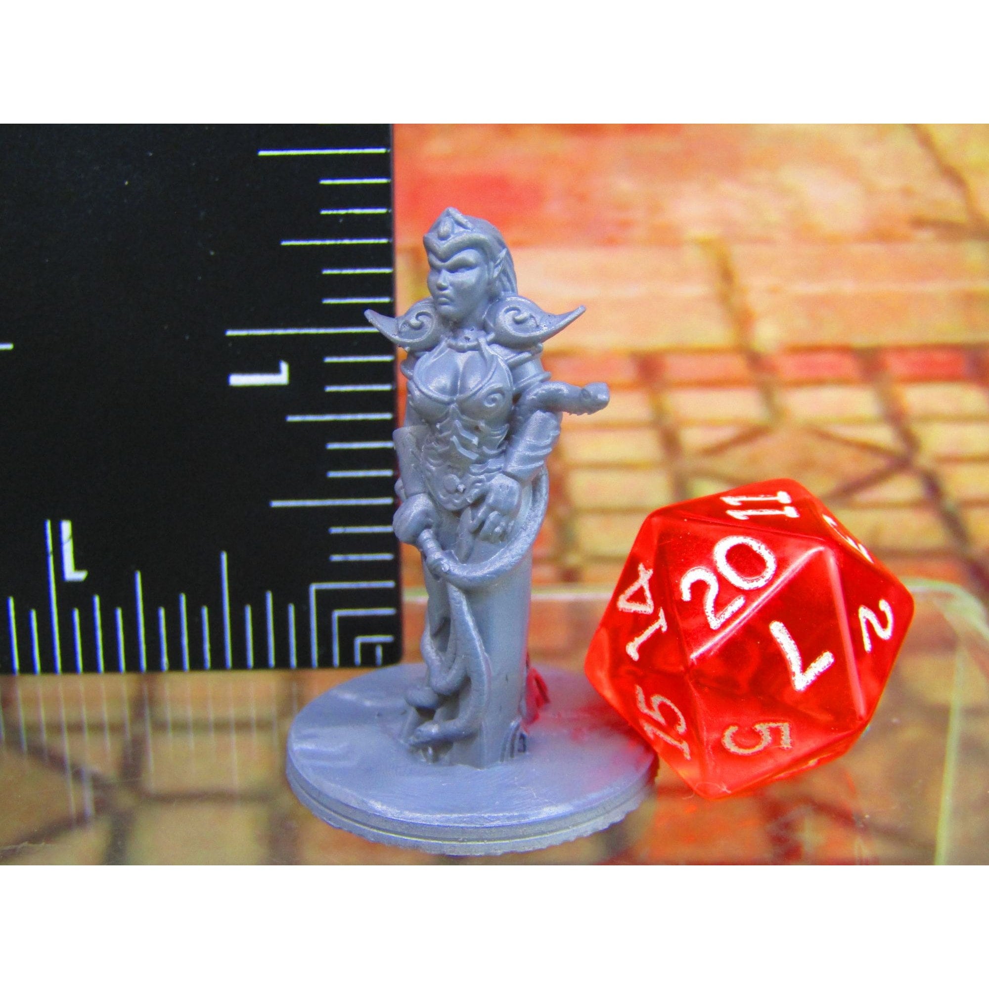 Dark Elf Cleric Female W/ Snake Whip Mini Miniature Figure 3D Printed ...