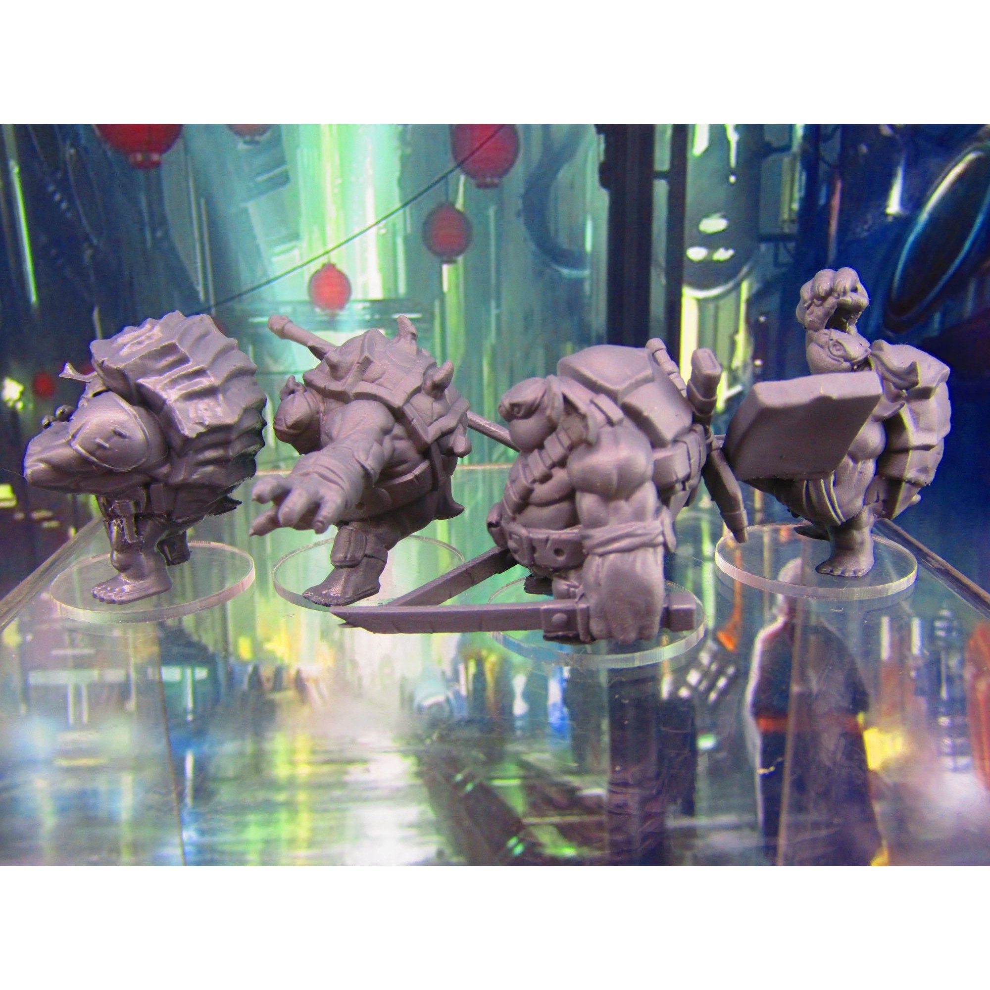 4pc Tortle Ninja Team Turtle Man Race Mini Miniature Figure 3D Printed ...