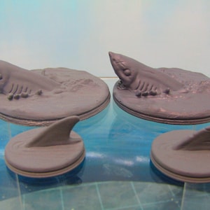 4pc Swimming Sharks Set Mini Miniature Scatter Terrain Scenery 3D ...