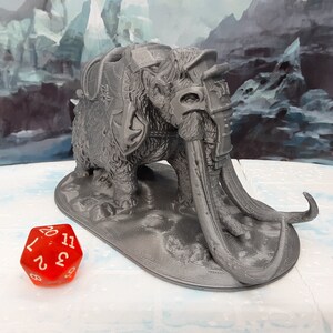 Armored Woolly Mammoth 28mm Scale Figure for RPG Fantasy Games Dungeons ...