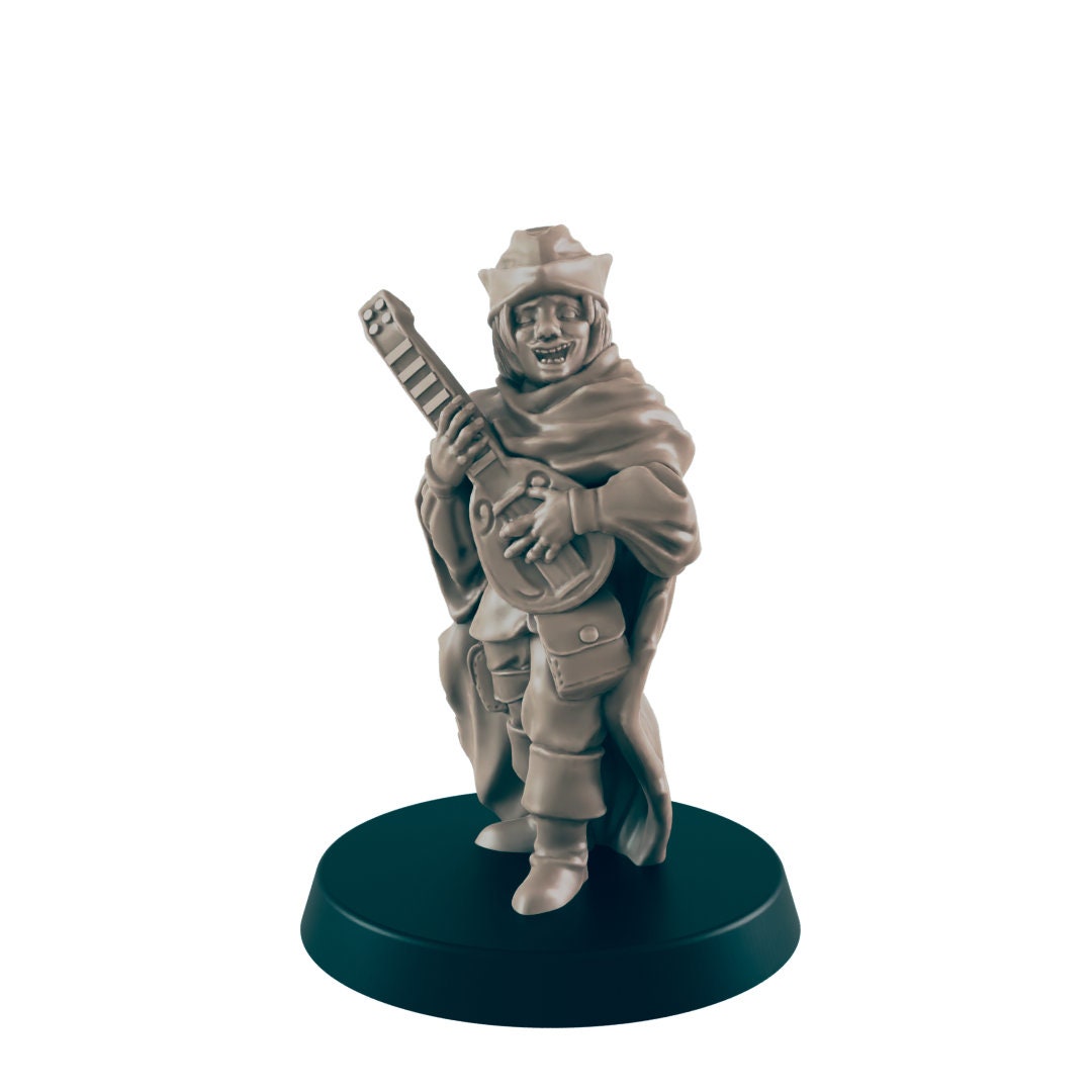 Human Mini Bard Singer Male Townsfolk NPC Figure Dnd Wargaming Mini RPG ...