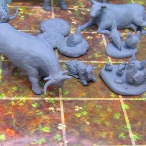 12pc Farm Animals Livestock Set Cows Chickens Goats Mini Miniature 3D ...