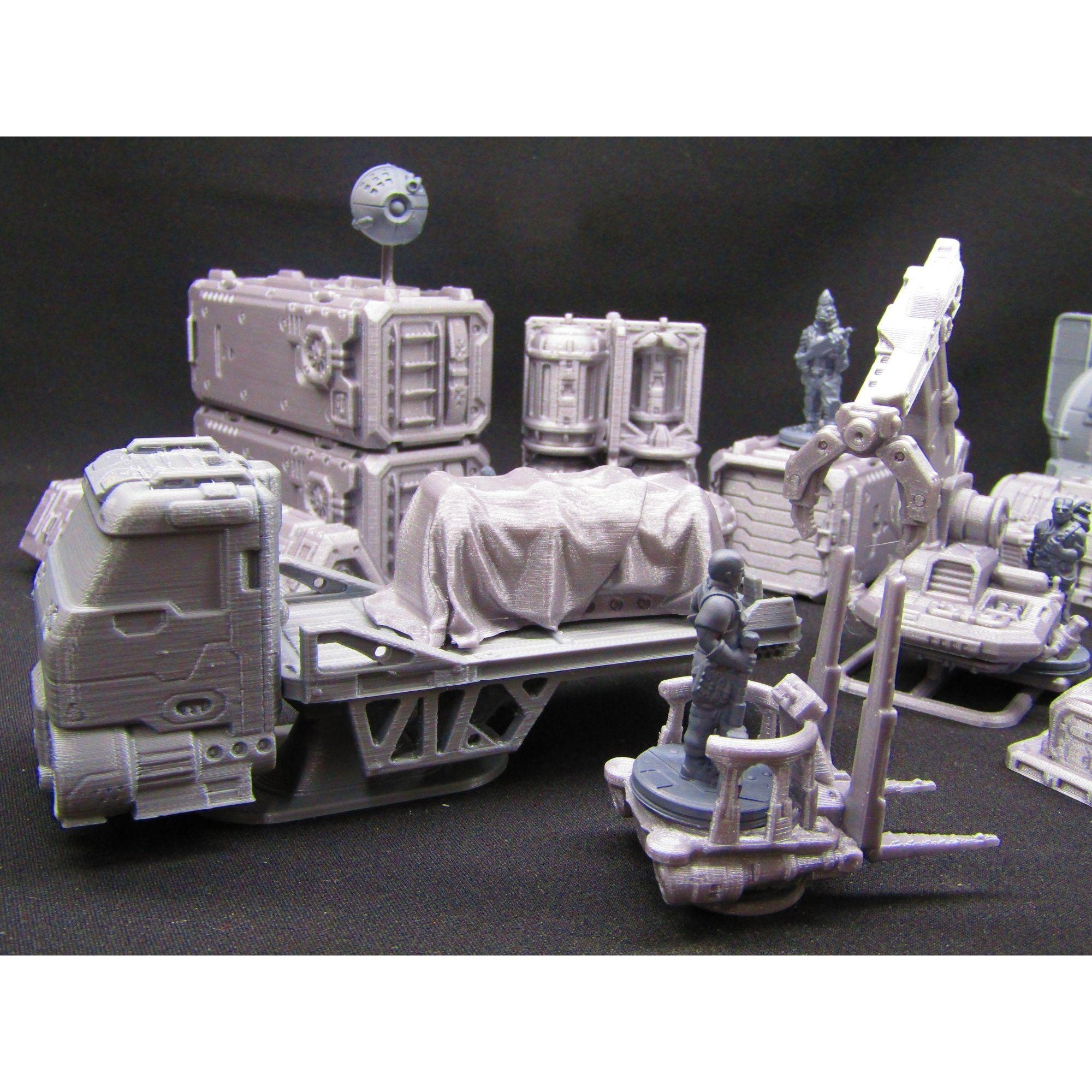 47pc Sci Fi Dock Cargo Set W/ Minis Miniatures Scenery Scatter - Etsy