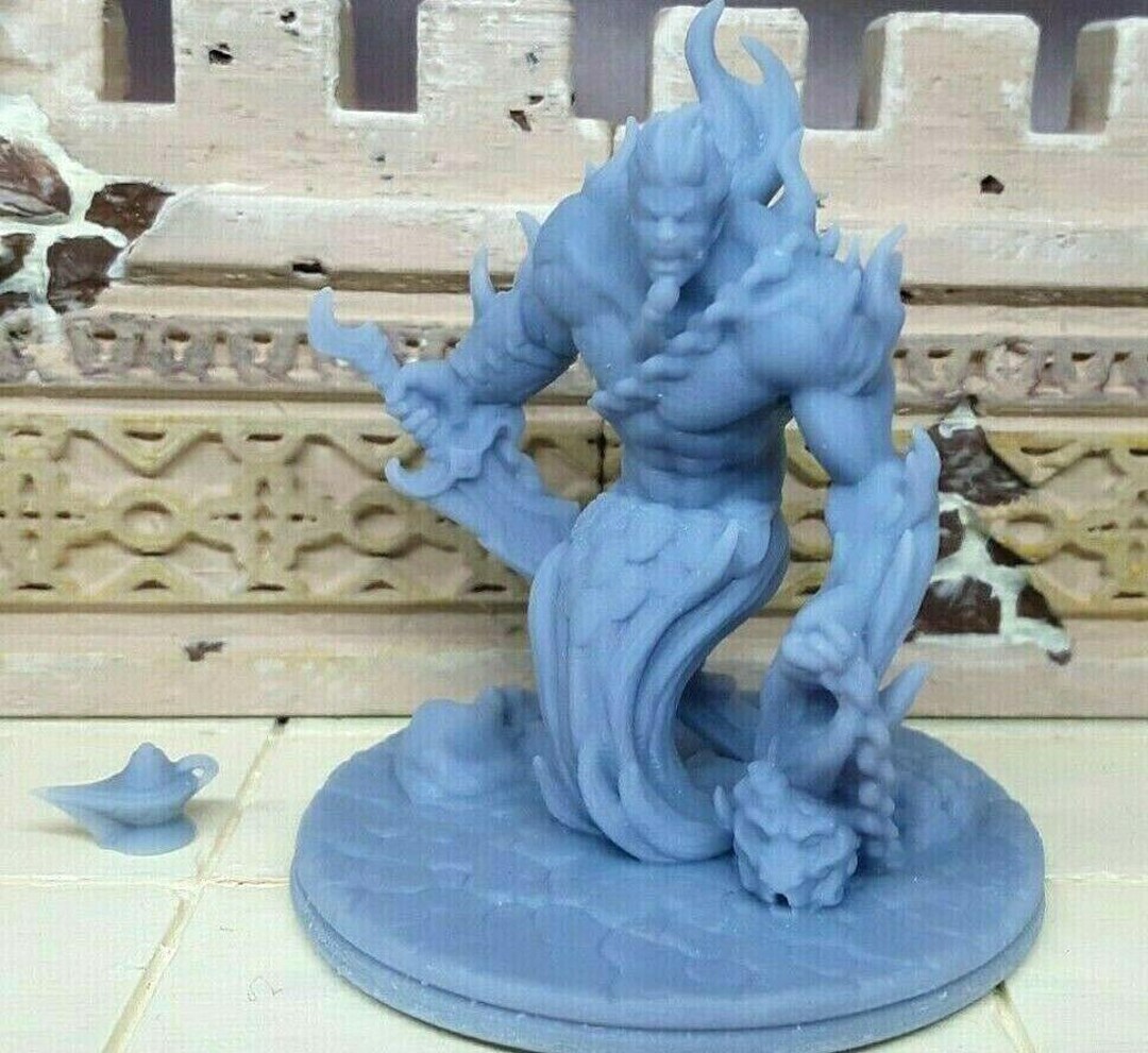 Fire Genie Djinn W/ Lamp Mini Miniatures Figure Tabletop Game 3D ...