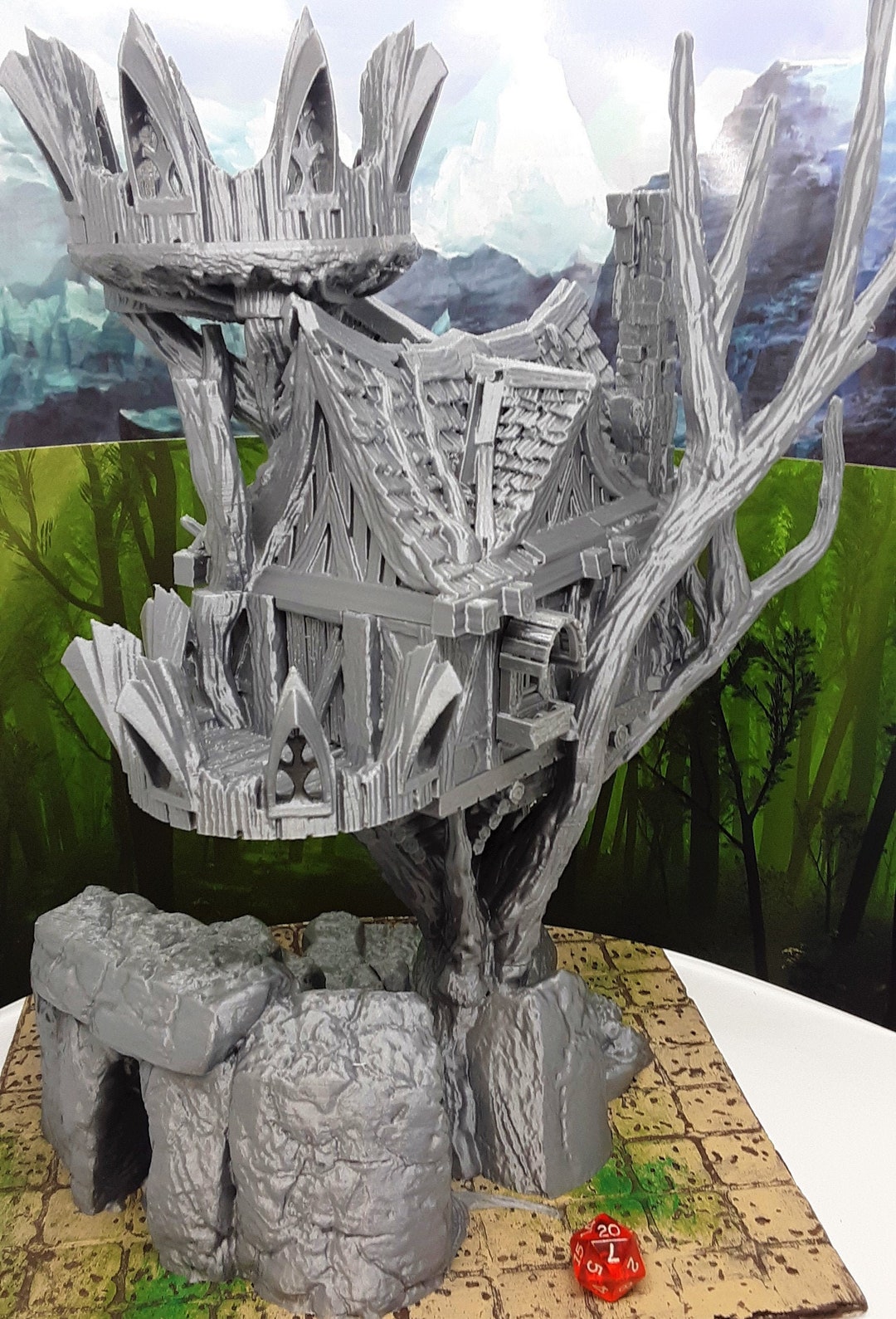 4 Piece Modular Elvish Treehouse Watchtower Treefort Scatter Terrain ...