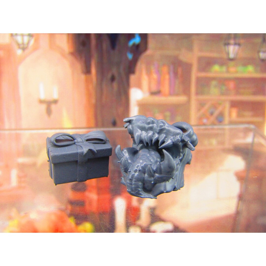 2pc Mimic Loot Monster Gift Pair Mini Miniature Figure 3D Printed Model ...