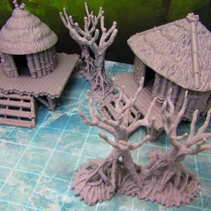 11pc Swamp / Marsh Huts and Trees Set Scatter Terrain Scenery 3D ...