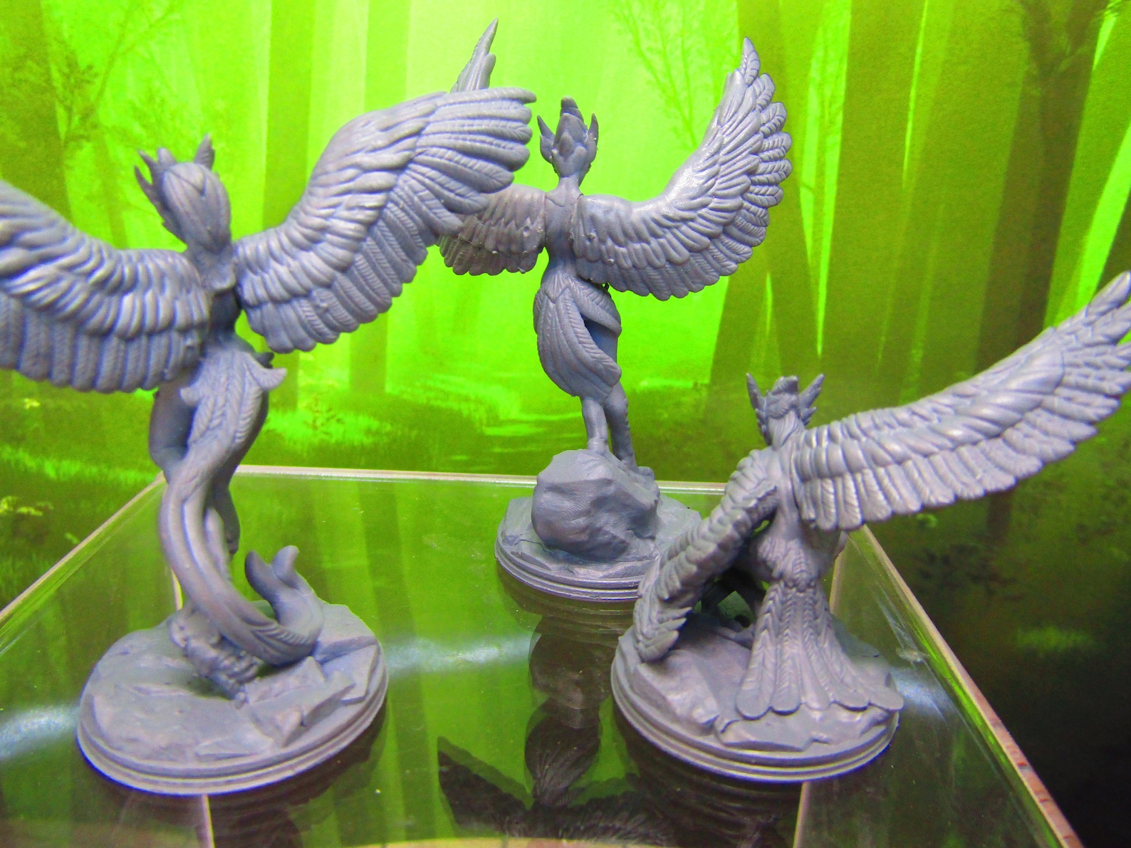 Lot of 3 Harpies Harpy Bird Monsters Mini Miniature Figure 3D Printed ...