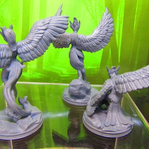 Lot of 3 Harpies Harpy Bird Monsters Mini Miniature Figure 3D Printed ...