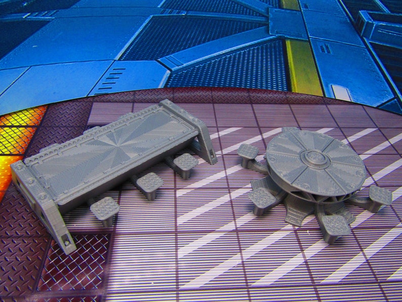 2 Pc Futuristic Meeting Tables Set Miniature Scatter Terrain - Etsy
