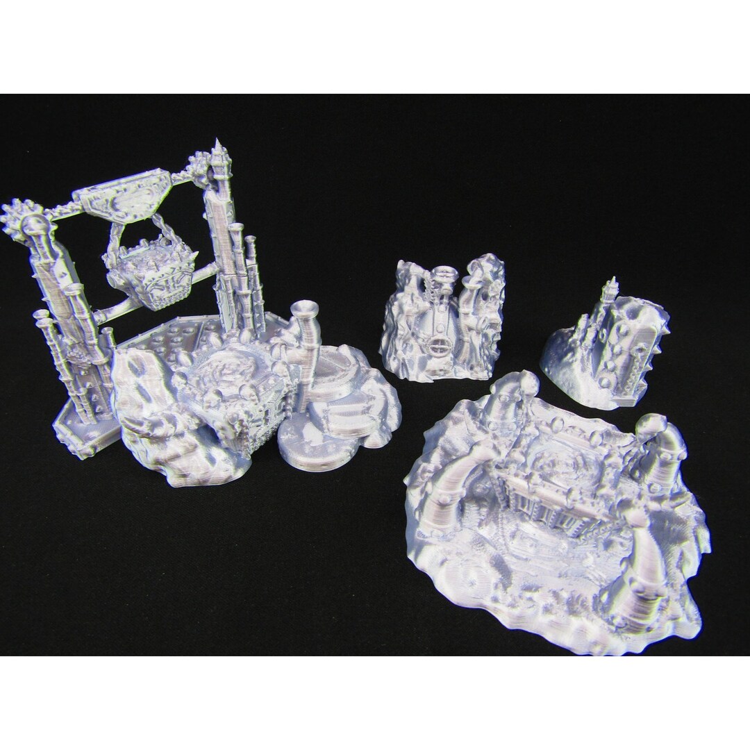 6pc Iron Works Iron Smelting Station Scatter Terrain Scenery 3D Printed ...