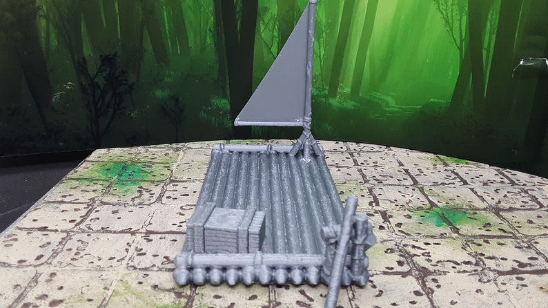 Boat Raft With Sail 28mm Miniature Scale Fantasy Terrain Tile - Etsy