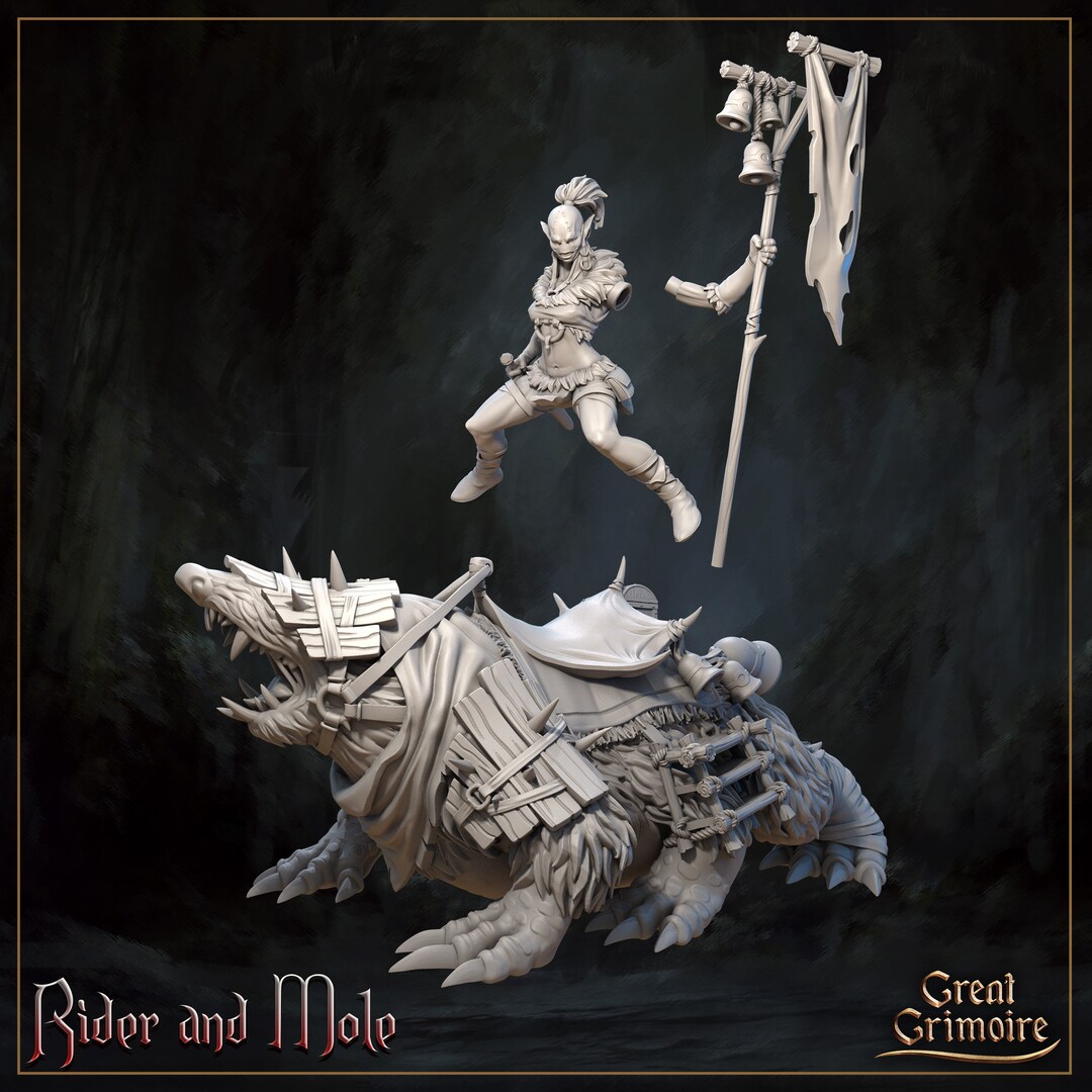 Keir Female Mole Rider W/ Mole Mini Miniature Model Character Figure ...