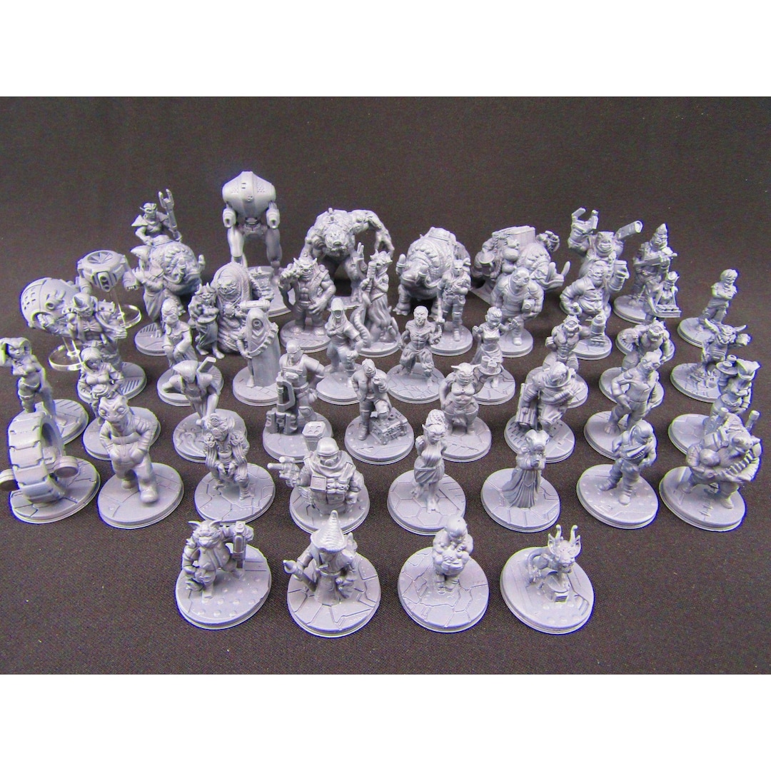 Sci Fi Mini Set 48pc Non Humans Novus Landing Mini Miniatures Player ...