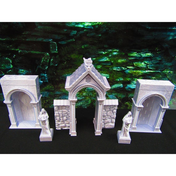 Cemetery Arched Entryway Entrance w/ Statues Graveyard Scatter | Etsy