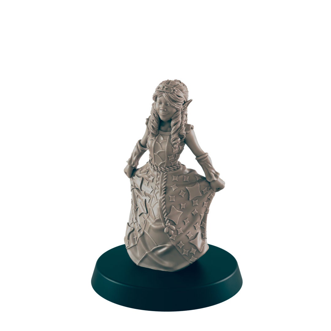 Elf Mini Child Noble Royalty Female Townsfolk NPC Figure Dnd Wargaming ...
