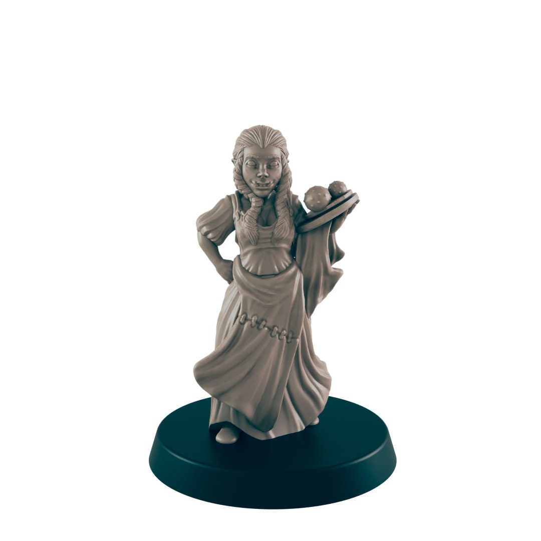 Half Orc Mini Barmaid Waitress Female Monster Townsfolk NPC Figure Dnd ...