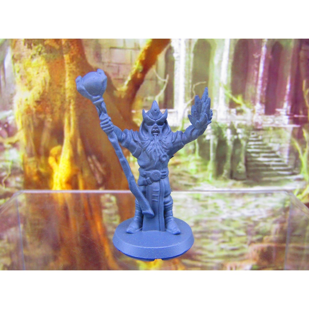 Evil Wizard Sorcerer Mage Mini Miniatures 3D Printed Resin Model Figure ...
