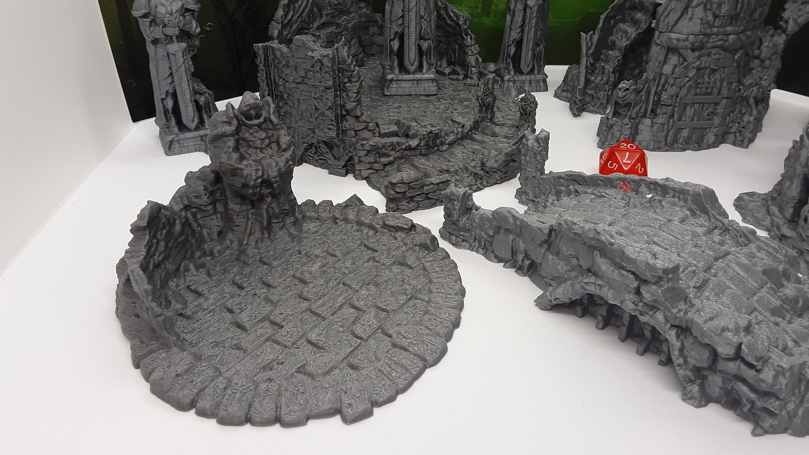 9 Piece Ruins Set Scatter Terrain Scenery 28mm Dungeons & Dragons 3D ...
