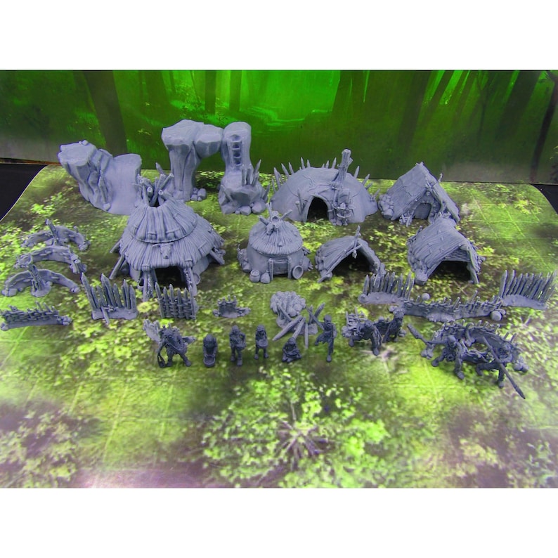 Prehistoric Caveman Tribal Village Rampart Set Mini Miniature - Etsy