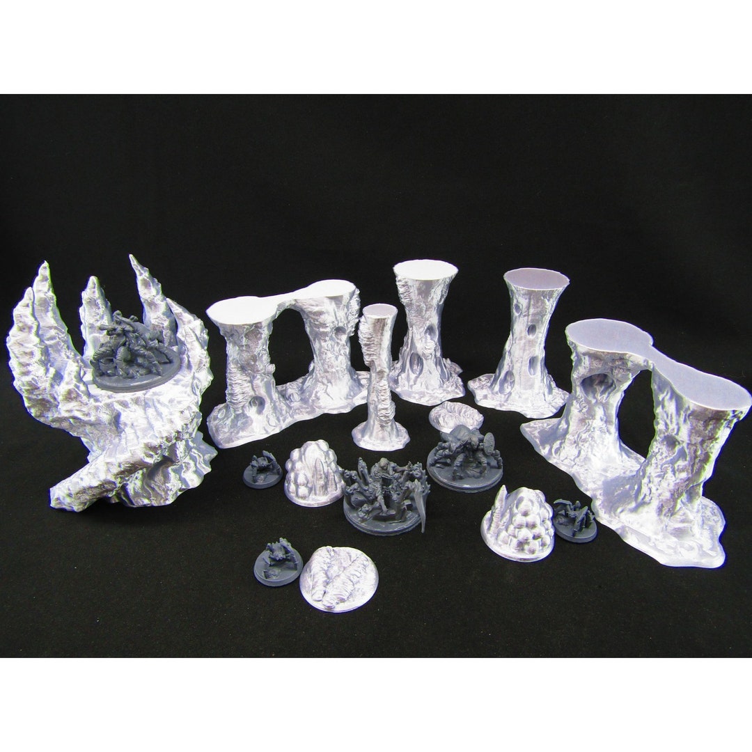 Spider Lair W/ Spiders & Spider Elf Hybrids Scatter Terrain Scenery 3D ...
