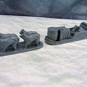 Dog Sled Sleigh and Cargo 28mm Scale Figure RPG Fantasy Games Dungeons ...