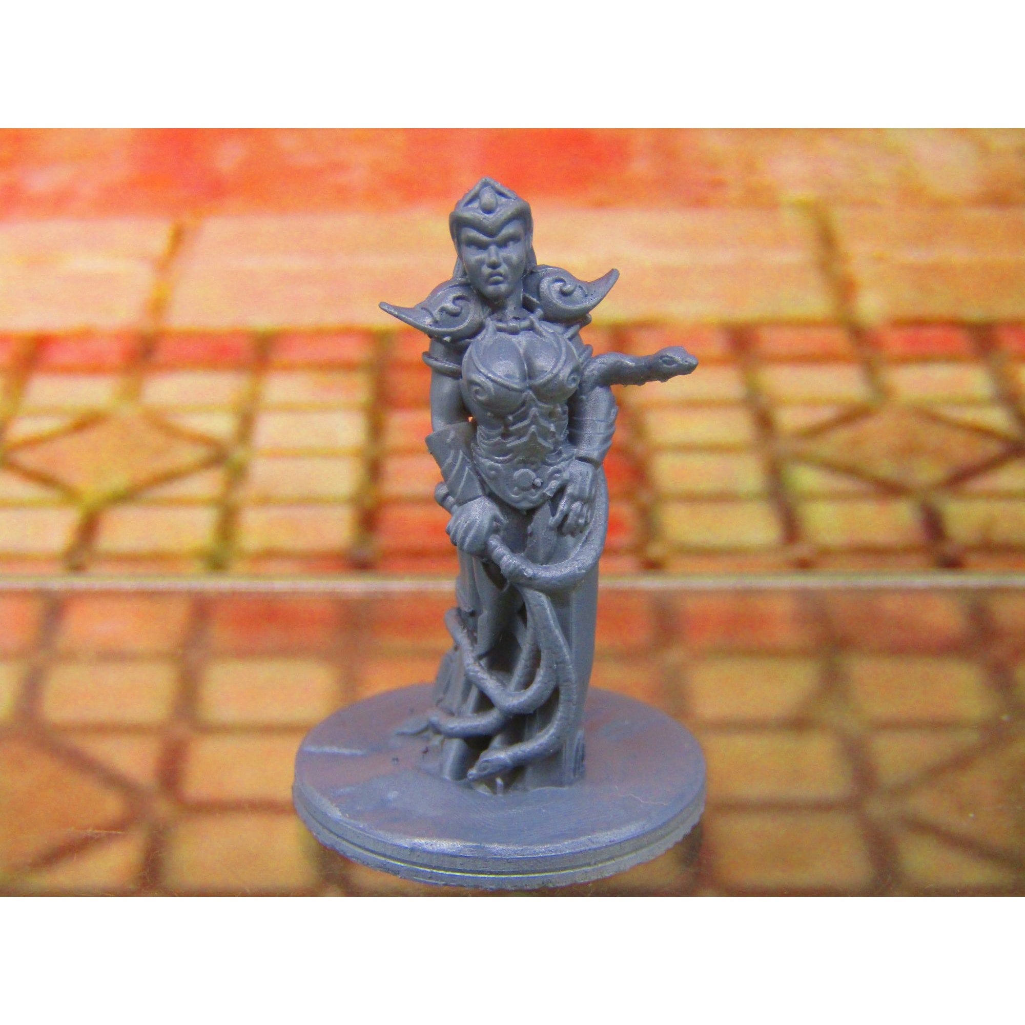 Dark Elf Cleric Female W/ Snake Whip Mini Miniature Figure 3D Printed ...