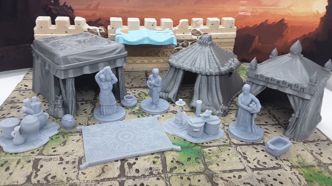 15 Piece Small Bazaar Market Set Removable Tops Scatter Terrain ...