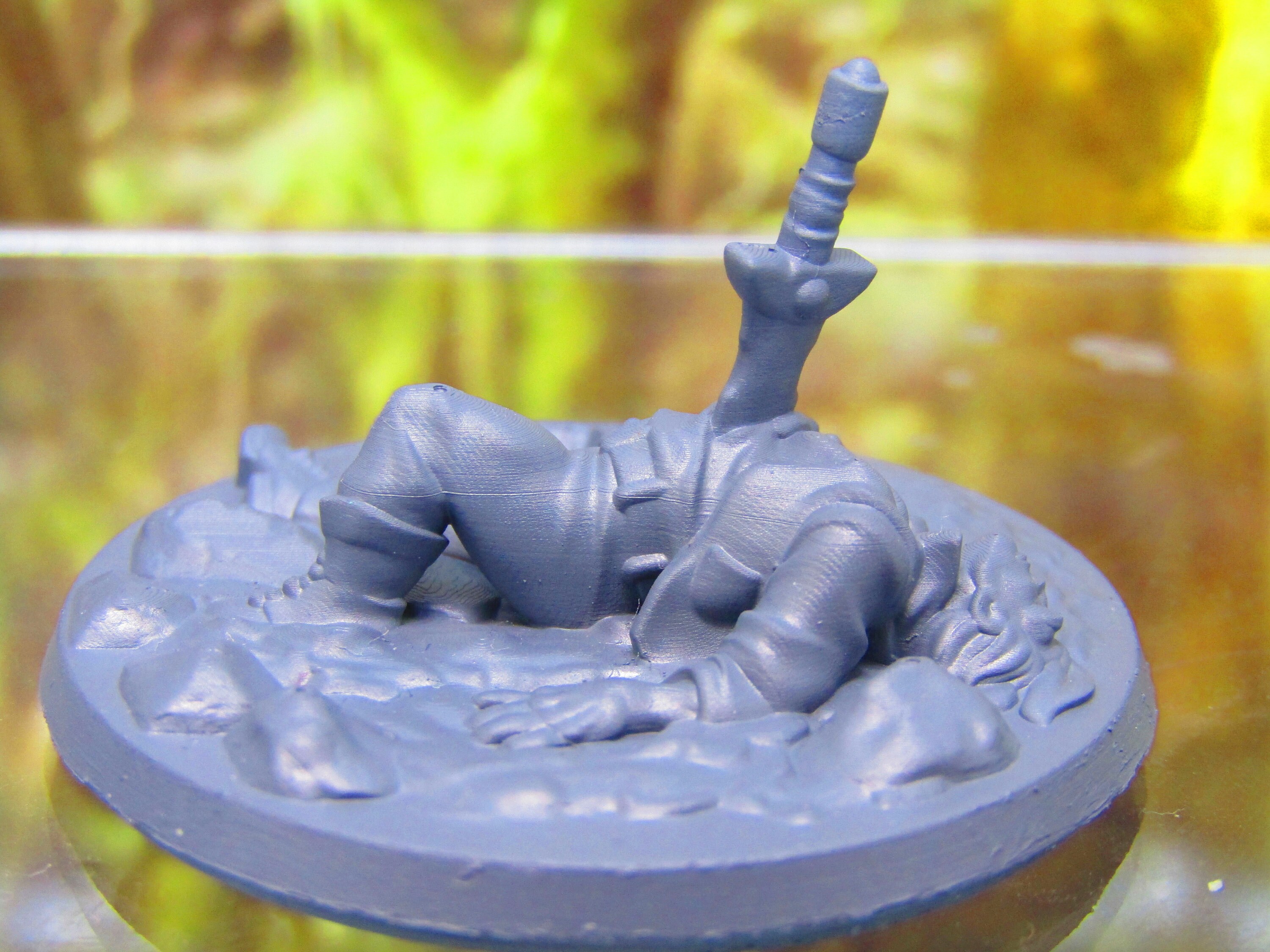 Dead Adventurer Traveller W/ Sword in Gut Miniature Figure 3D Printed ...