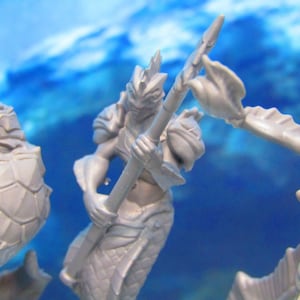 5pc Merfolk Mermaid Merman Set Mini Miniature Figure 3D Printed Model ...