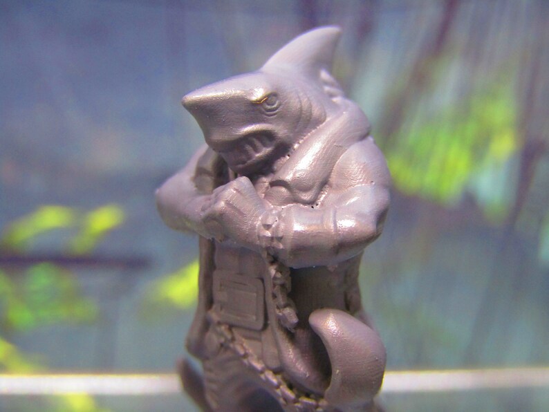 Sharkman Pirate W/ Cutlass Sword Mini Miniature Figure 3D - Etsy