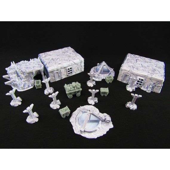 Dwarven Mining Camp W/ Carts Scatter Terrain Scenery 3D | Etsy
