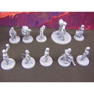 10pc Titus X Sci Fi Set 8 Mini Miniature Model Character Figure 28mm ...