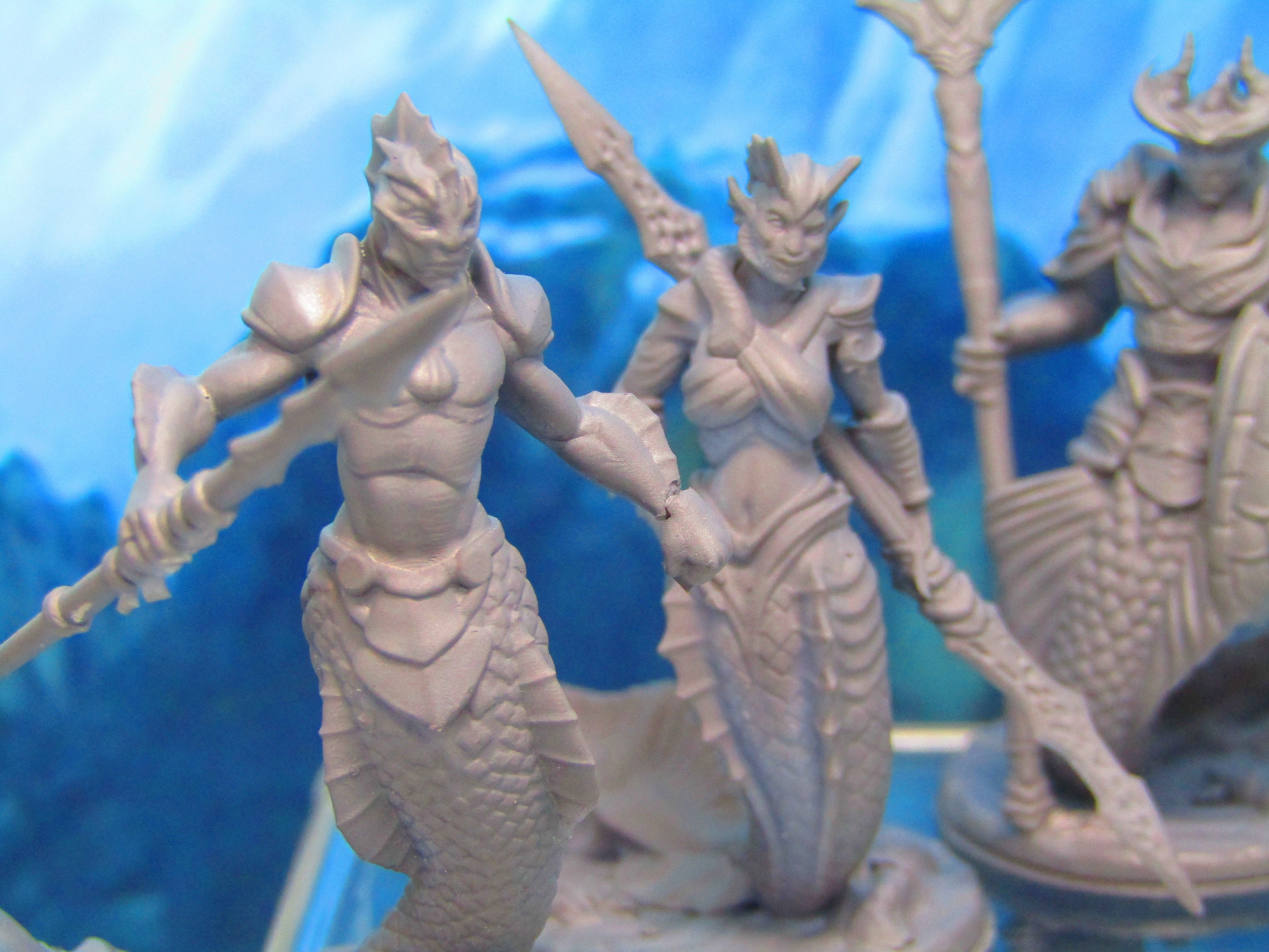 5pc Merfolk Mermaid Merman Set Mini Miniature Figure 3D Printed Model ...
