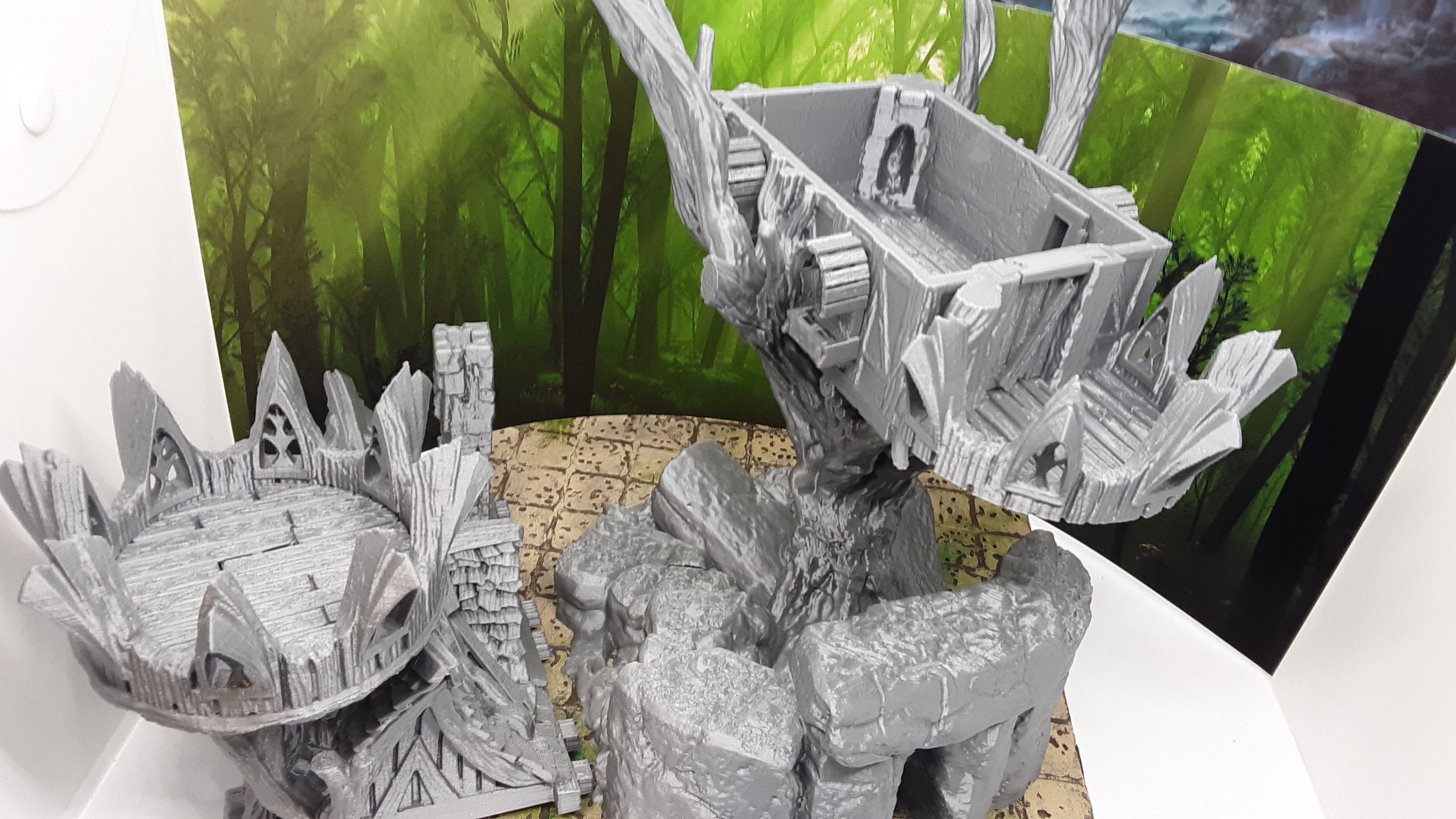 4 Piece Modular Elvish Treehouse Watchtower Treefort Scatter Terrain ...
