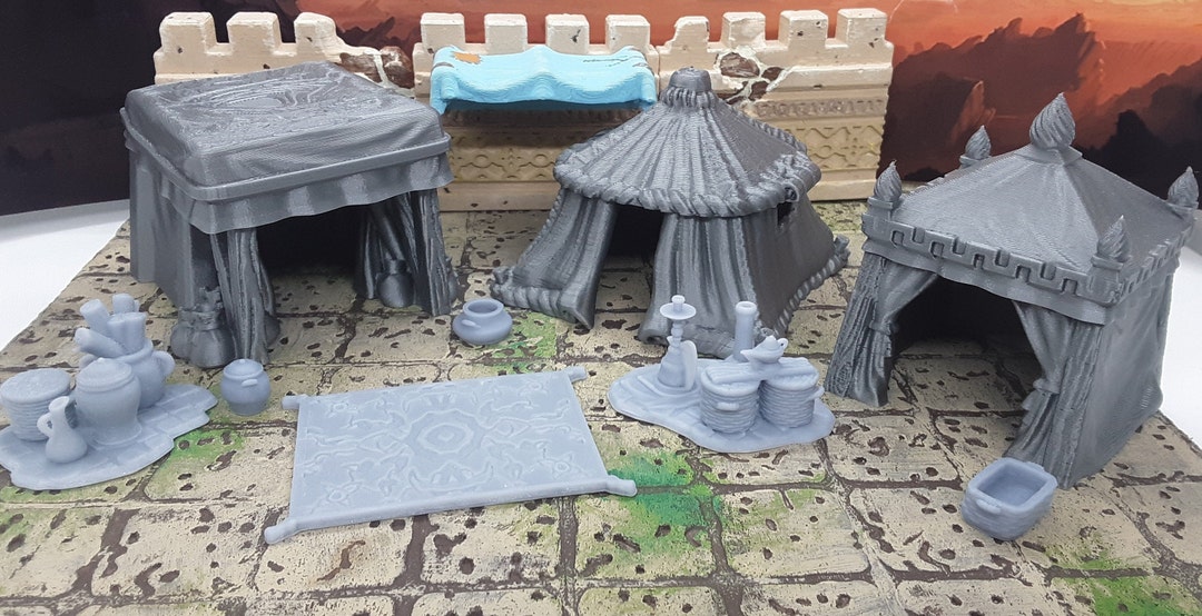 12 Piece Small Bazaar Market Set Removable Tops Scatter Terrain ...