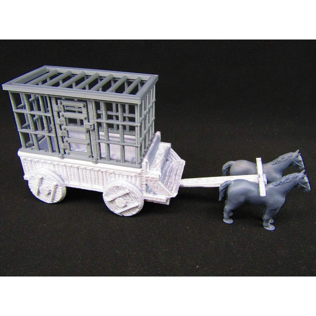 Slave Wagon W/ Cell Scatter Terrain Scenery 3D Printed Mini Miniature ...