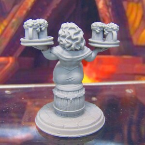 Dwarven Waitress Server Barkeep Barmaid Mini Miniatures 3D Printed ...