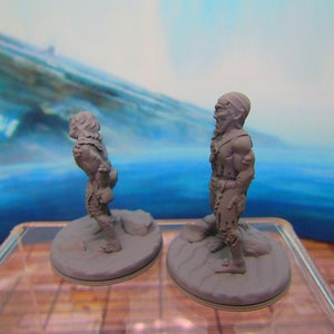 Undead Pirate Zombie Sailors Ghost Ship Pair Mini Miniature 3D Printed ...