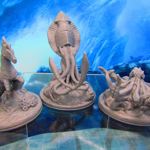 Merrow Merman Monster Sea Creature Pair Mini Miniature Figure - Etsy