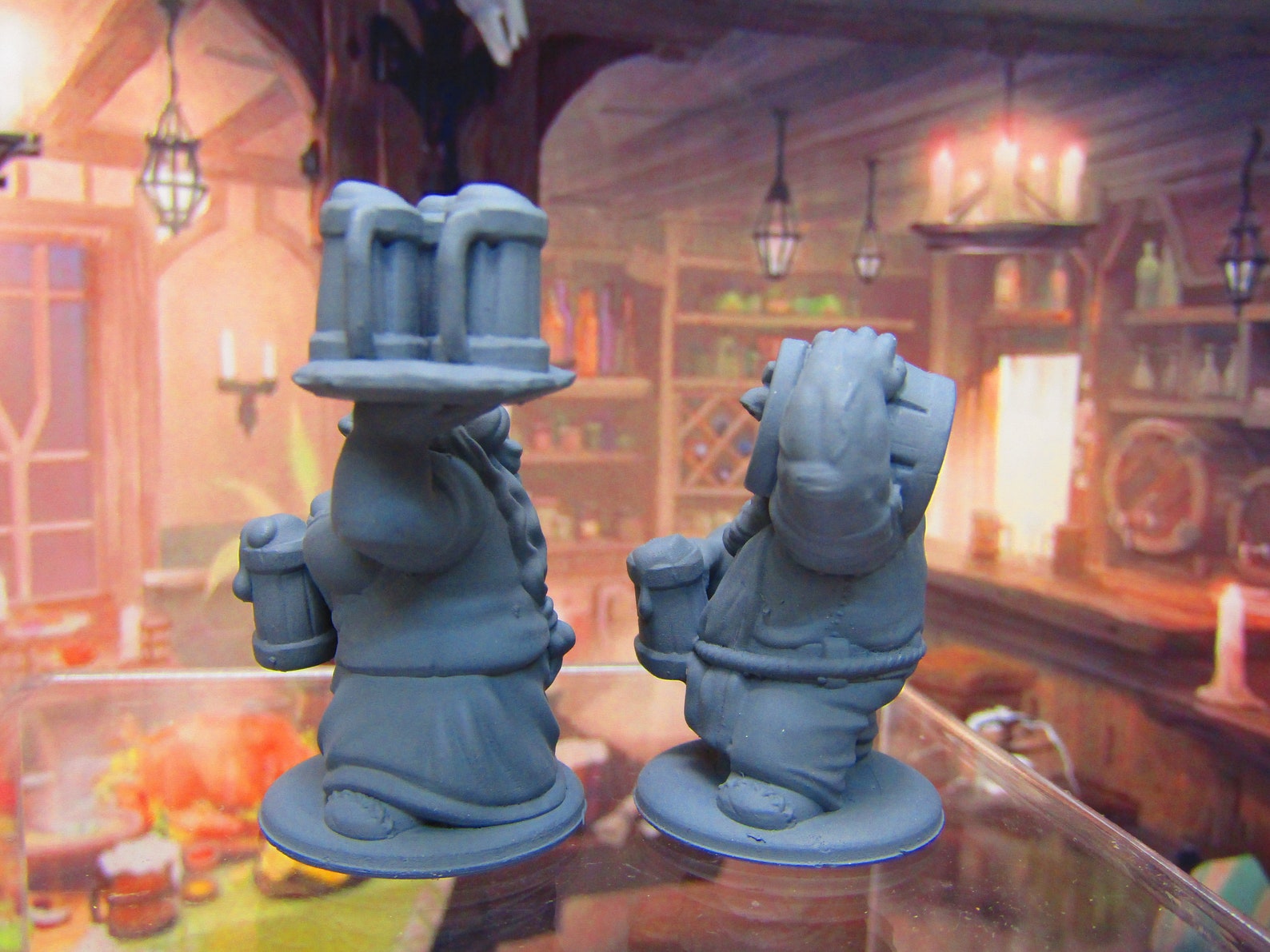 Dwarven Bartender and Waitress Mini Miniature Dwarf 3D Printed | Etsy