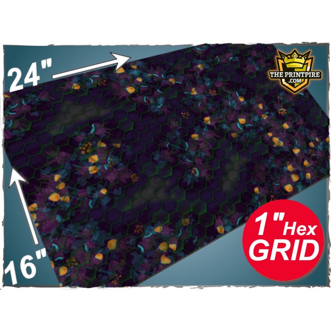 Organic Alien Planet Bio Hive 24 X 16 1 Hex Grid Paper Battlemat ...
