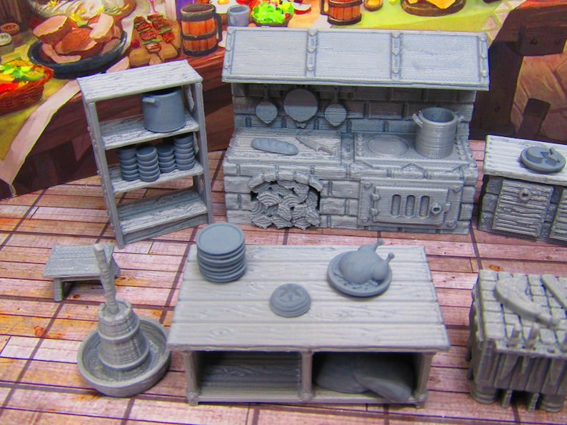 22p Inn Tavern Restaurant Kitchen W Stove, Sink Etc Scenery Scatter ...